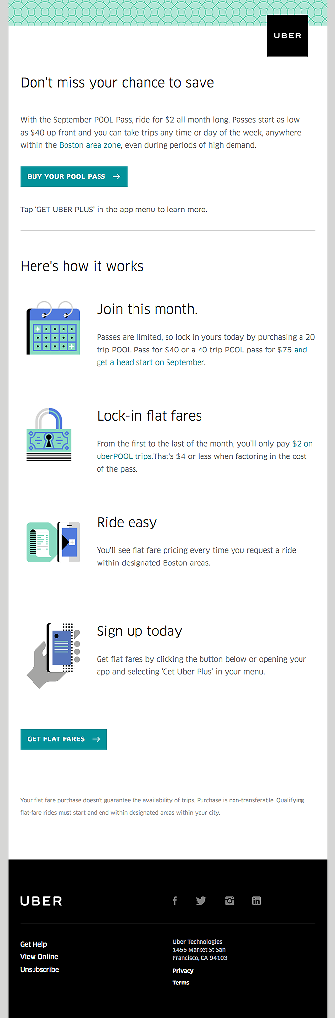 $2 rides are going fast from Uber - Desktop Email View | Really Good Emails
