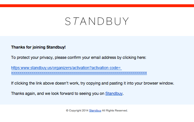 Activate your StandBuy account from Standbuy - Desktop Email View ...