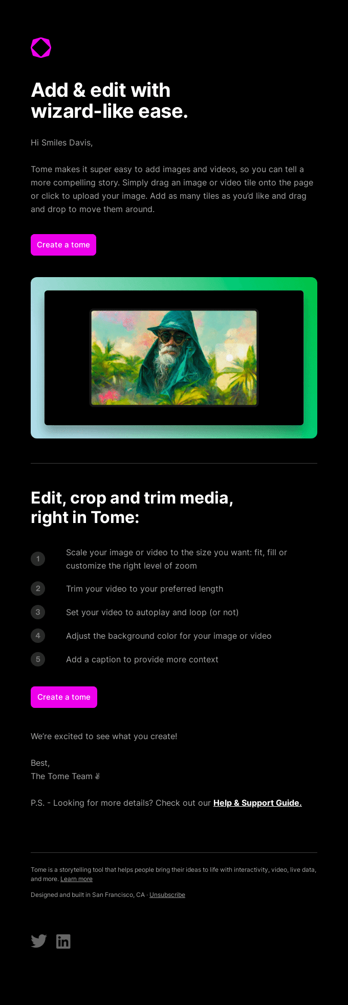 Add some visual oomph to your story from Tome - Desktop Email View ... Add some visual oomph to your story from Tome - Desktop Email View ...