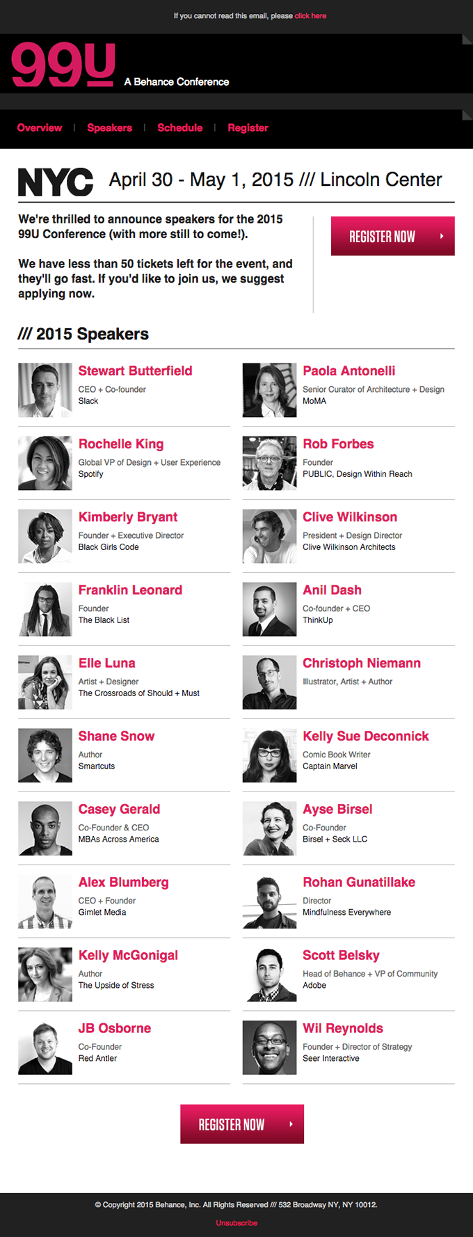 Announcing Speakers for the 2015 99U Conference! from 99U - Desktop ...