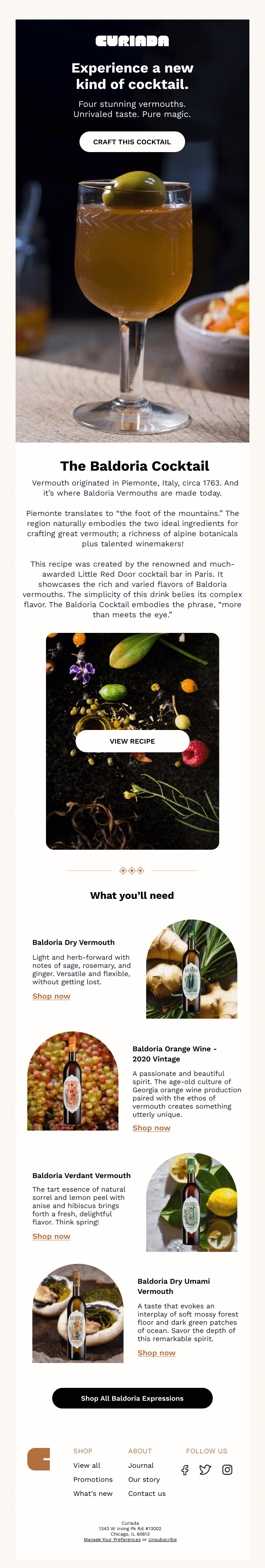 CCH: A cocktail made with four different vermouths from Curiada ...