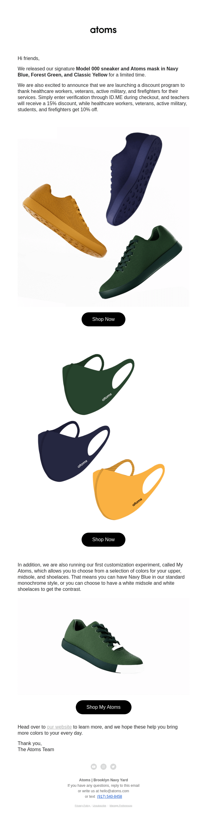 Celebrate the Season With Three New Atoms Mask and Shoe Colors from ...