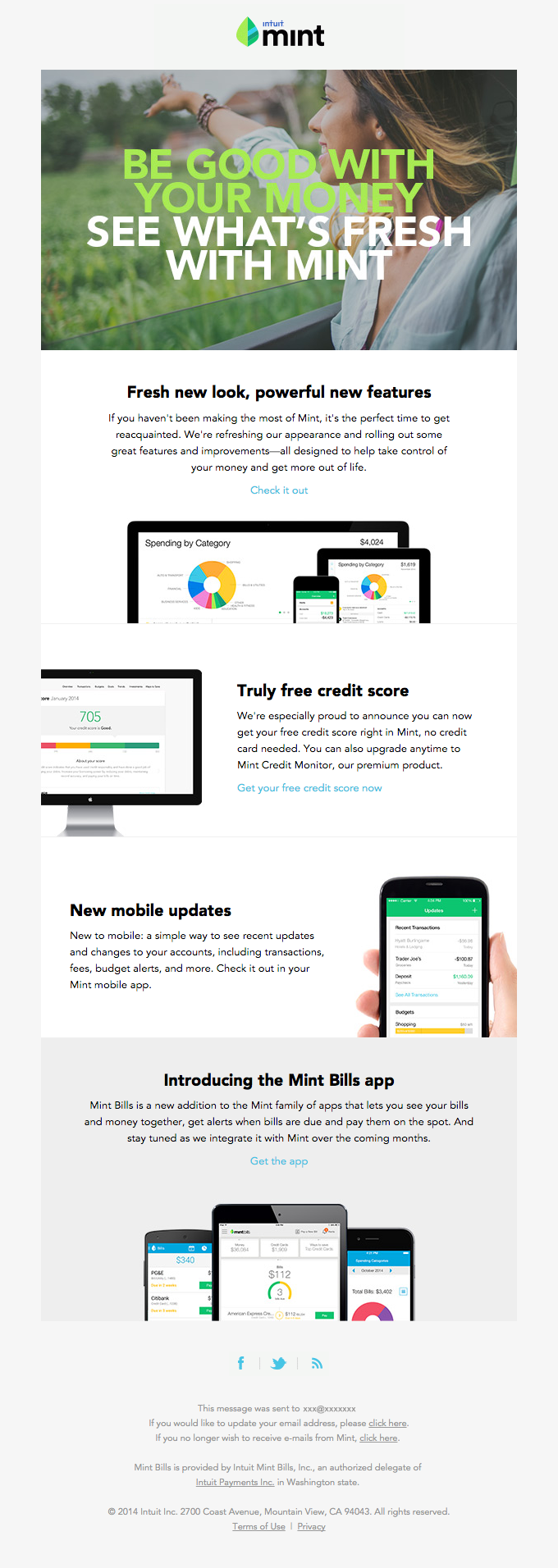 Check Out the New Mint from Mint - Desktop Email View | Really Good Emails