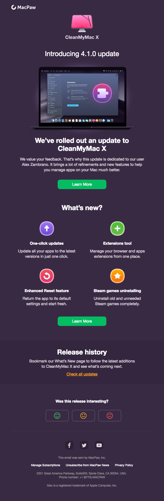 Cleanmymac X Update Weve Added 4 Tools You Can Use From Macpaw Desktop Email View Really