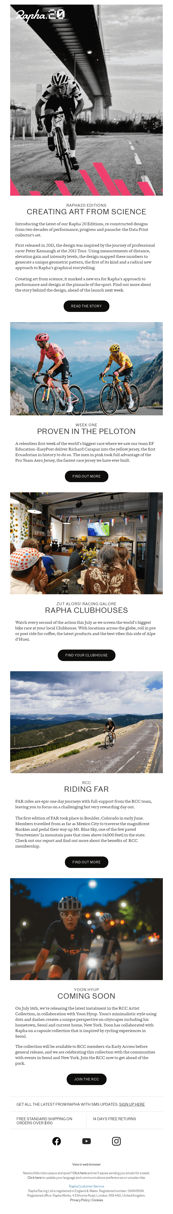 Data Print revisited from Rapha - Desktop Email View | Really Good Emails