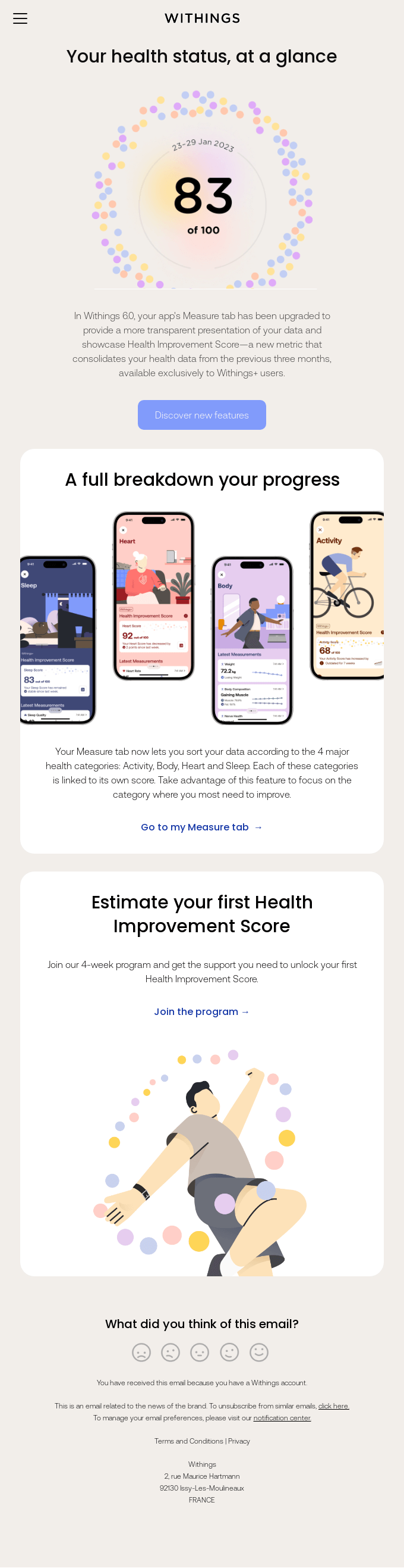 Discover what's new in your Measure tab from Withings - Desktop Email View | Really Good Emails
