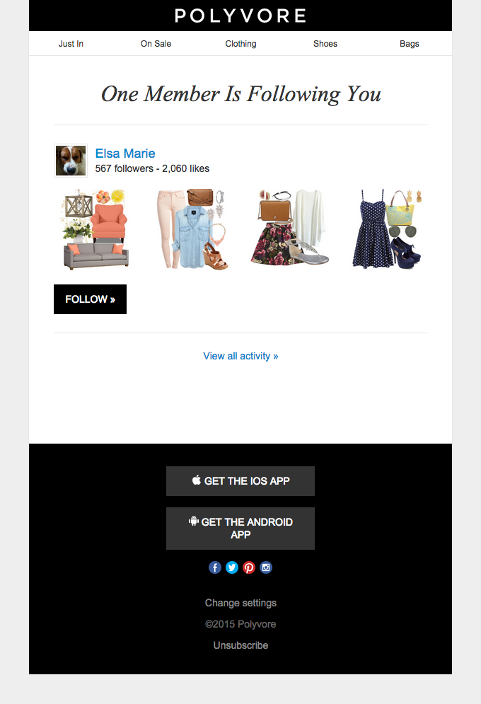 Elsa Marie is following you on Polyvore! from Polyvore - Desktop Email ...