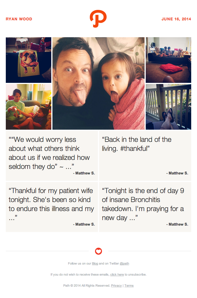Email Digest Design from Path from Path - Desktop Email View | Really ...