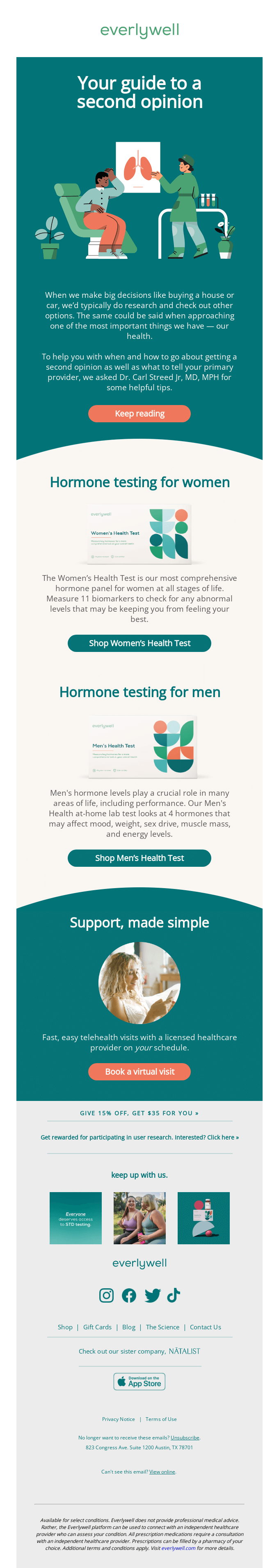 Empowering you to get a second opinion from Everlywell - Desktop Email ...