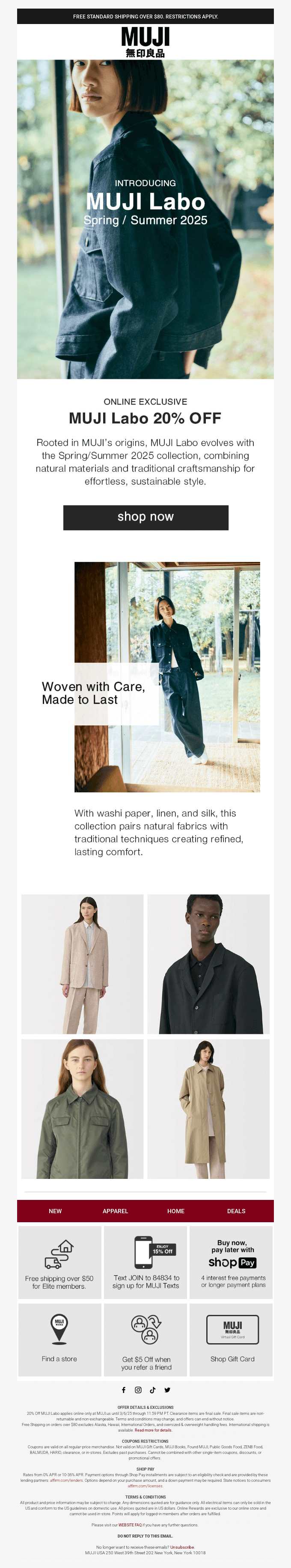 Explore MUJI Labo Spring Collection 💧 from Muji - Desktop Email View ...