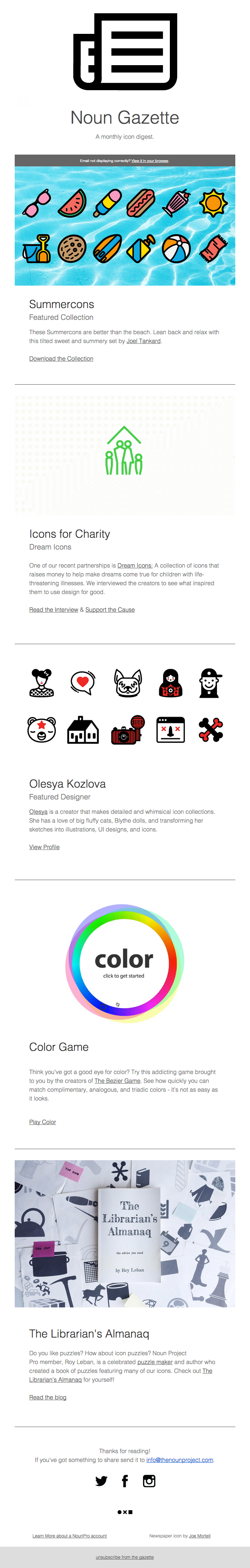 Featured Icons of June from The Noun Project - Desktop Email View ...