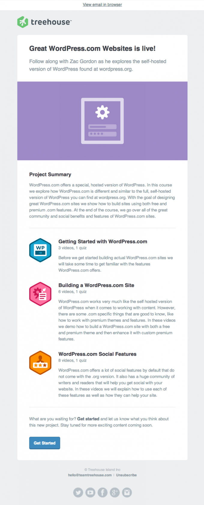 Featured Product Email Design from Treehouse from Treehouse - Desktop ...