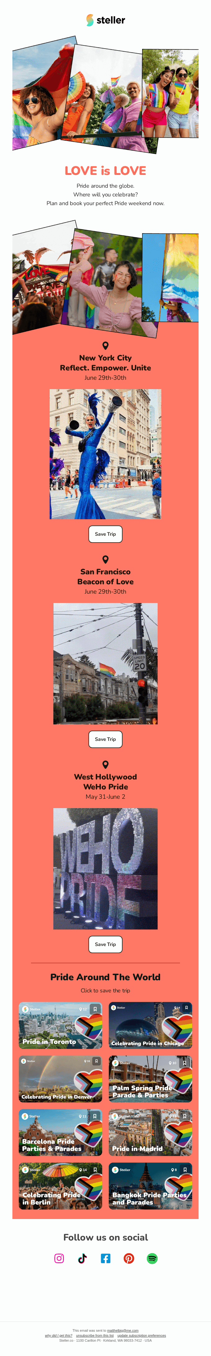 Get ready for Pride! from Stellar - Desktop Email View | Really Good Emails