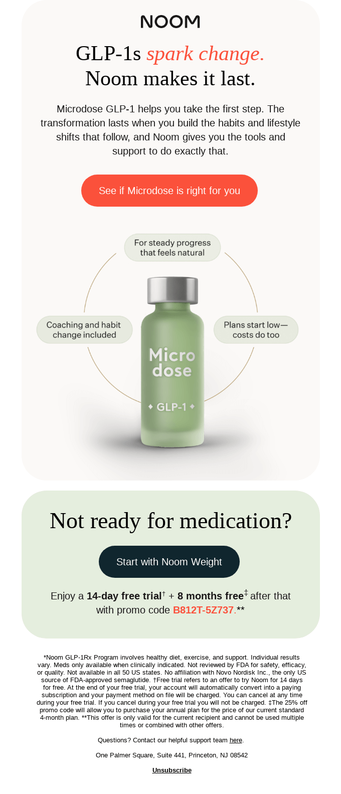 GLP-1s spark change. Noom makes it last. — Info View | Really Good Emails