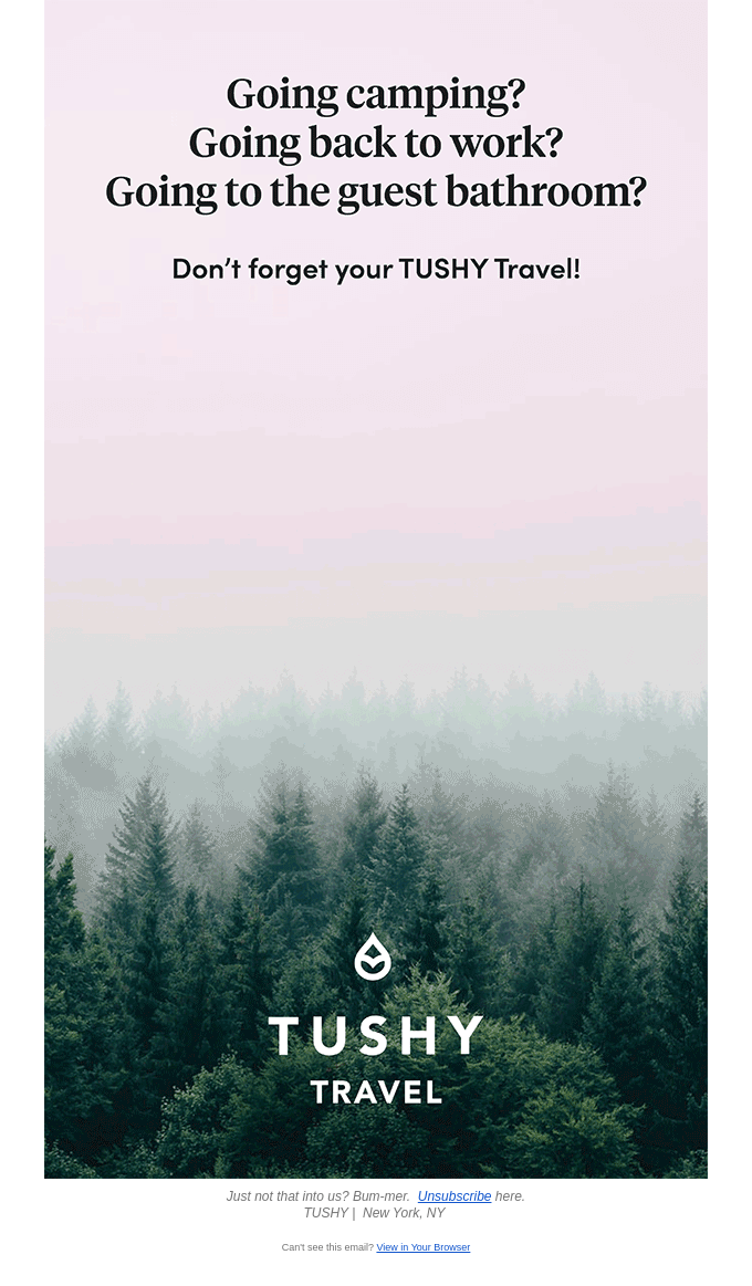 Going Somewhere? — Info View | Really Good Emails