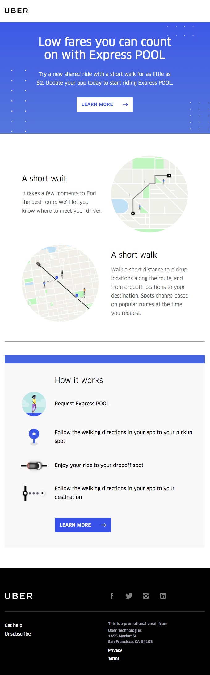 Introducing Express POOL from Uber - Desktop Email View | Really Good ...