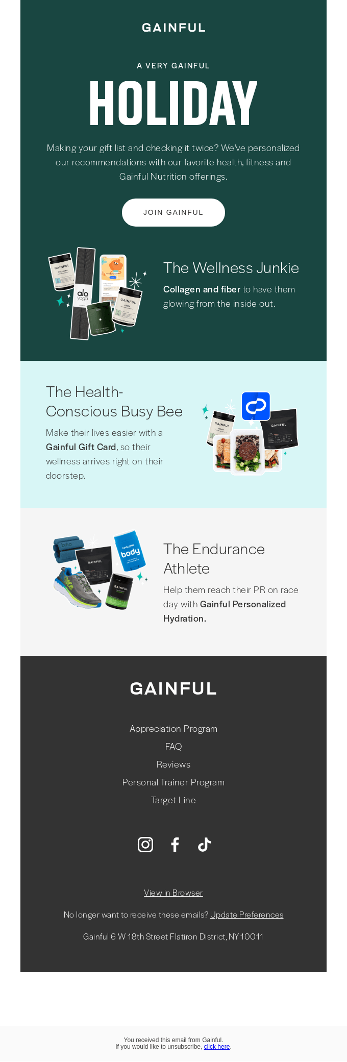 Just Dropped: 2023 Gainful Gift Guide from Gainful - Desktop Email View ...