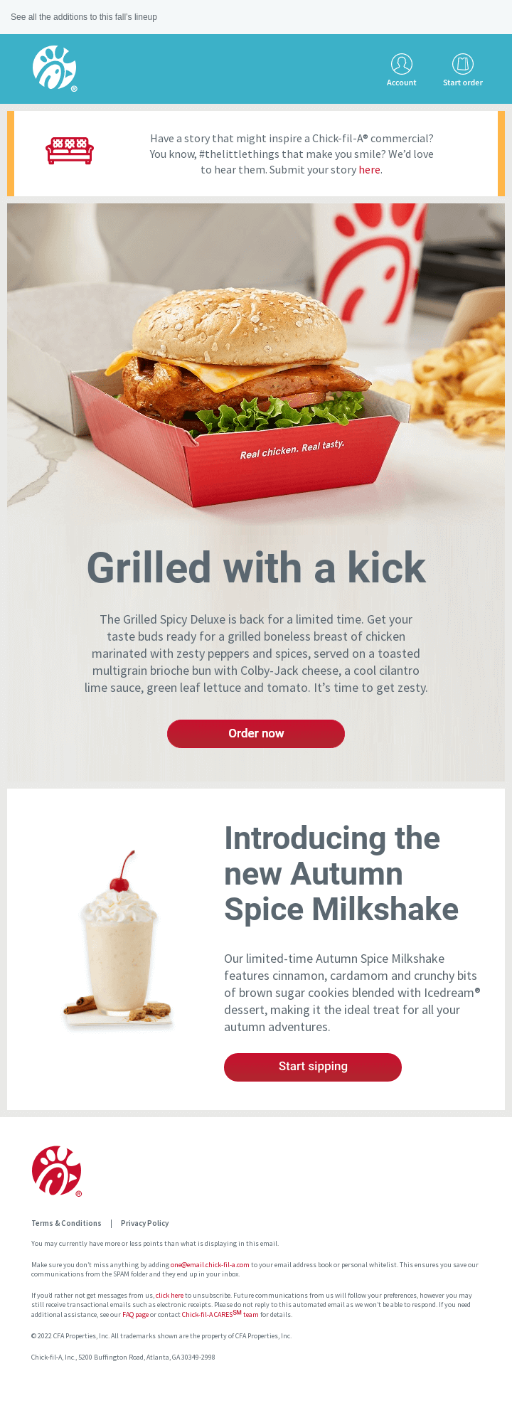 Kick off today with new fall flavors from Chick-fil-A - Desktop Email ...