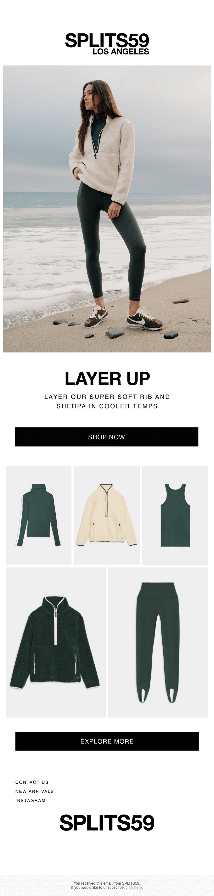 LAYER UP. from SPLITS59 - Desktop Email View | Really Good Emails