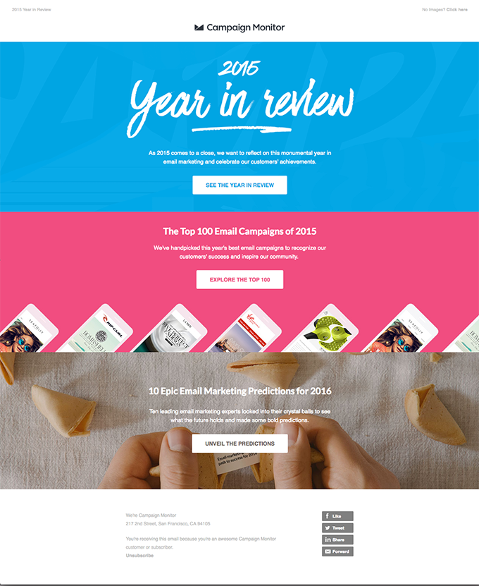 Let’s celebrate an amazing year! from Campaign Monitor - Desktop Email ...