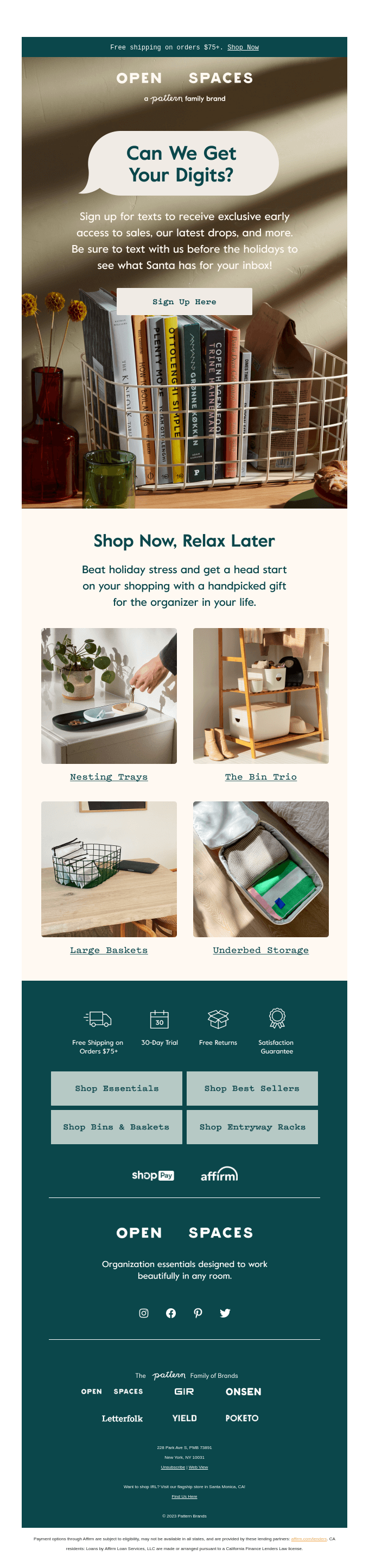 Let’s text from Open Spaces - Desktop Email View | Really Good Emails