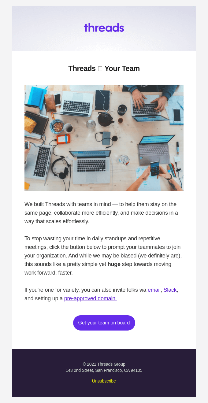 Making Threads work with your team from Threads - Desktop Email View ...