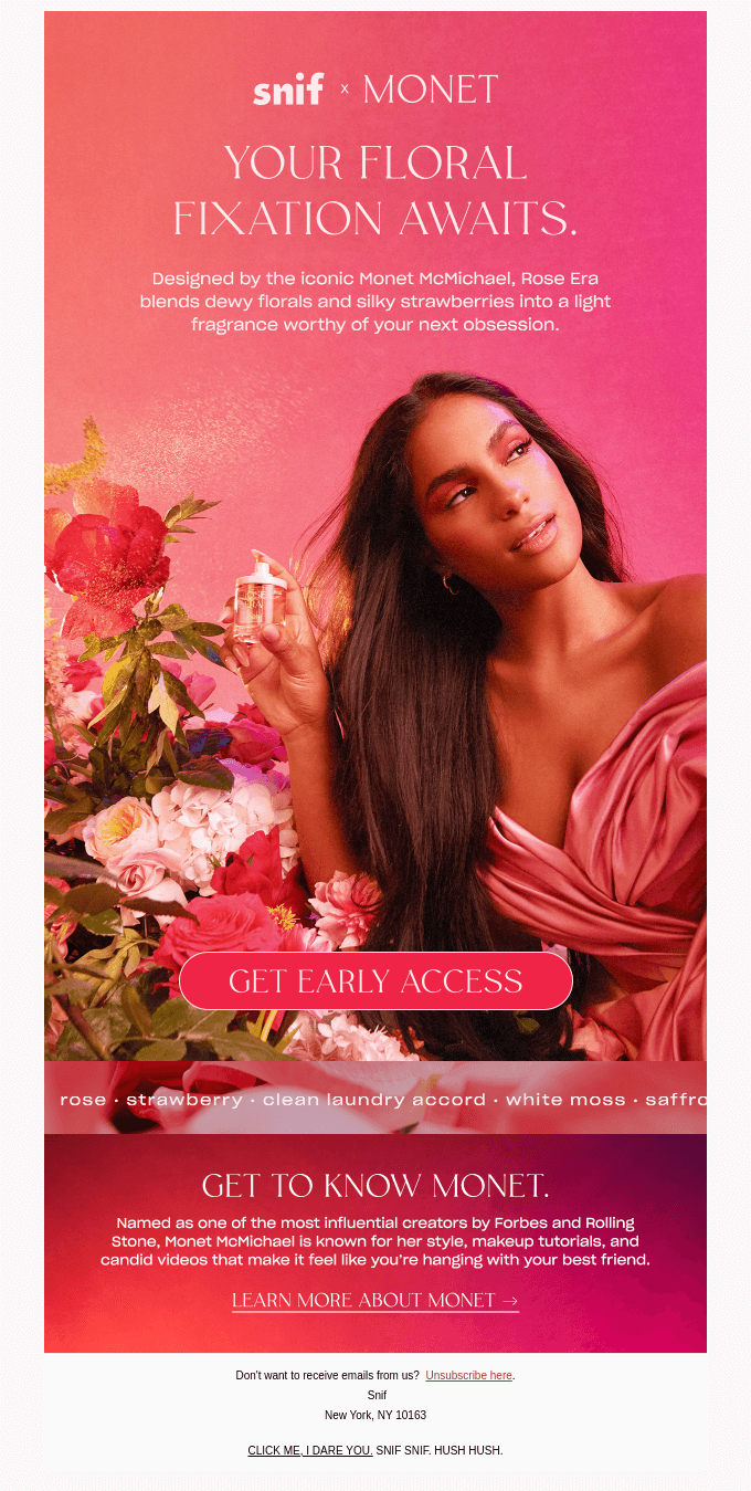 Meet ROSE ERA by Monet McMichael. 🌹 from Snif - Desktop Email View ...