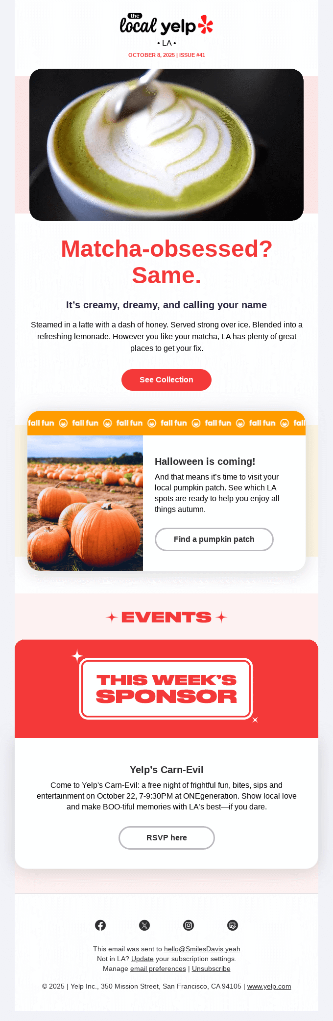 Must-try matcha in LA 💚 — Info View | Really Good Emails