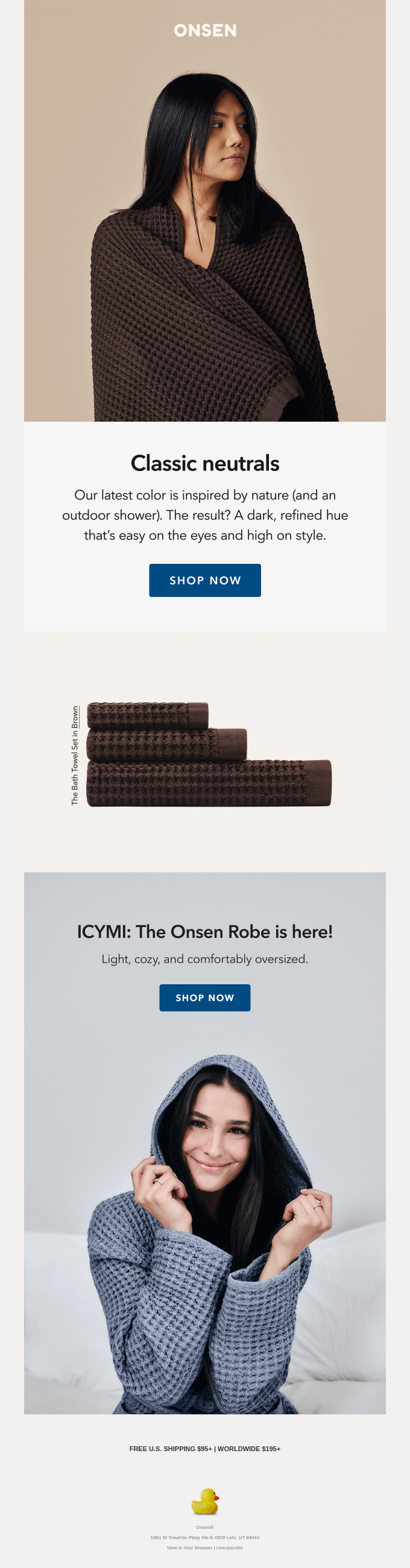 New color: Brown from Onsen - Desktop Email View | Really Good Emails