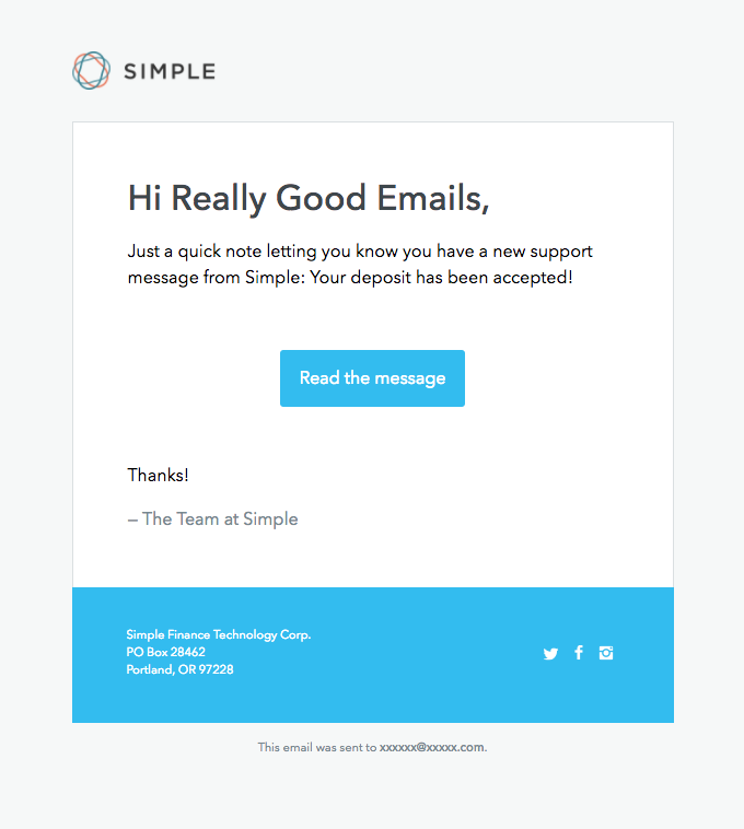 New message from Simple from Simple - Desktop Email View | Really Good ...