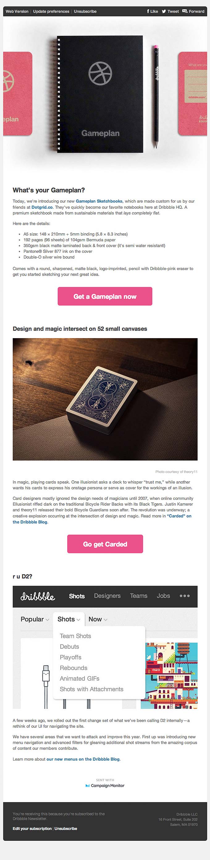 Newsletter Email Design from Dribbble from Dribbble - Desktop Email ...
