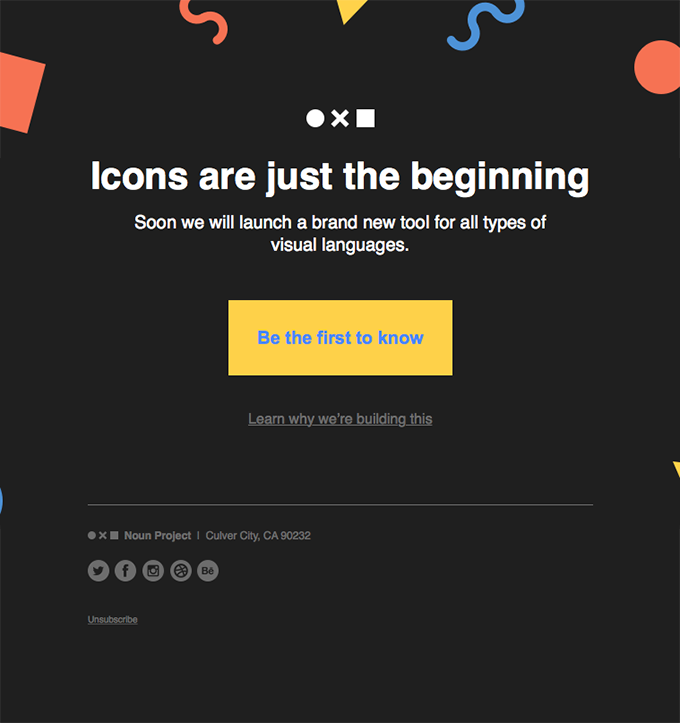 Noun Project is evolving with you! — Info View | Really Good Emails