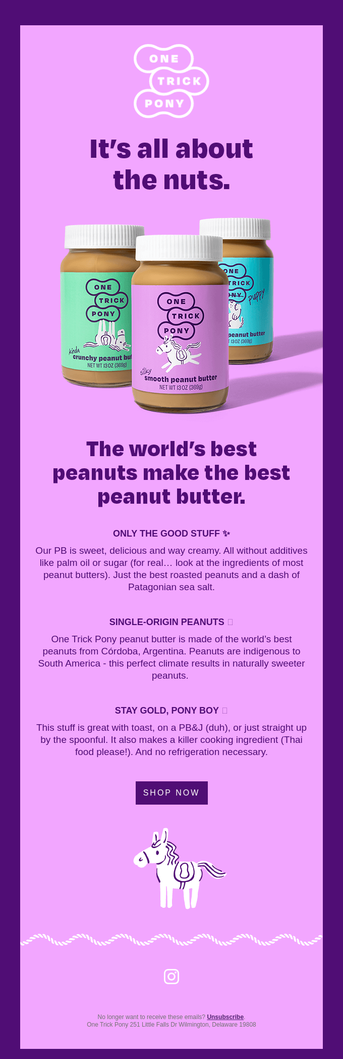 Our peanut butter is all about the nuts. from One Trick Pony - Desktop ...