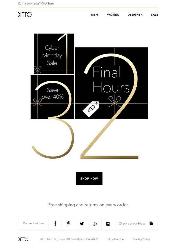 Product Sale Email Design from Ditto from Ditto - Desktop Email View ...