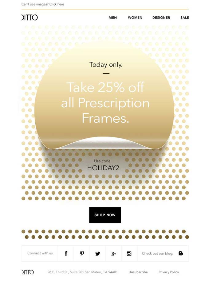 Product Sale Email Design from Ditto from Ditto - Desktop Email View ...