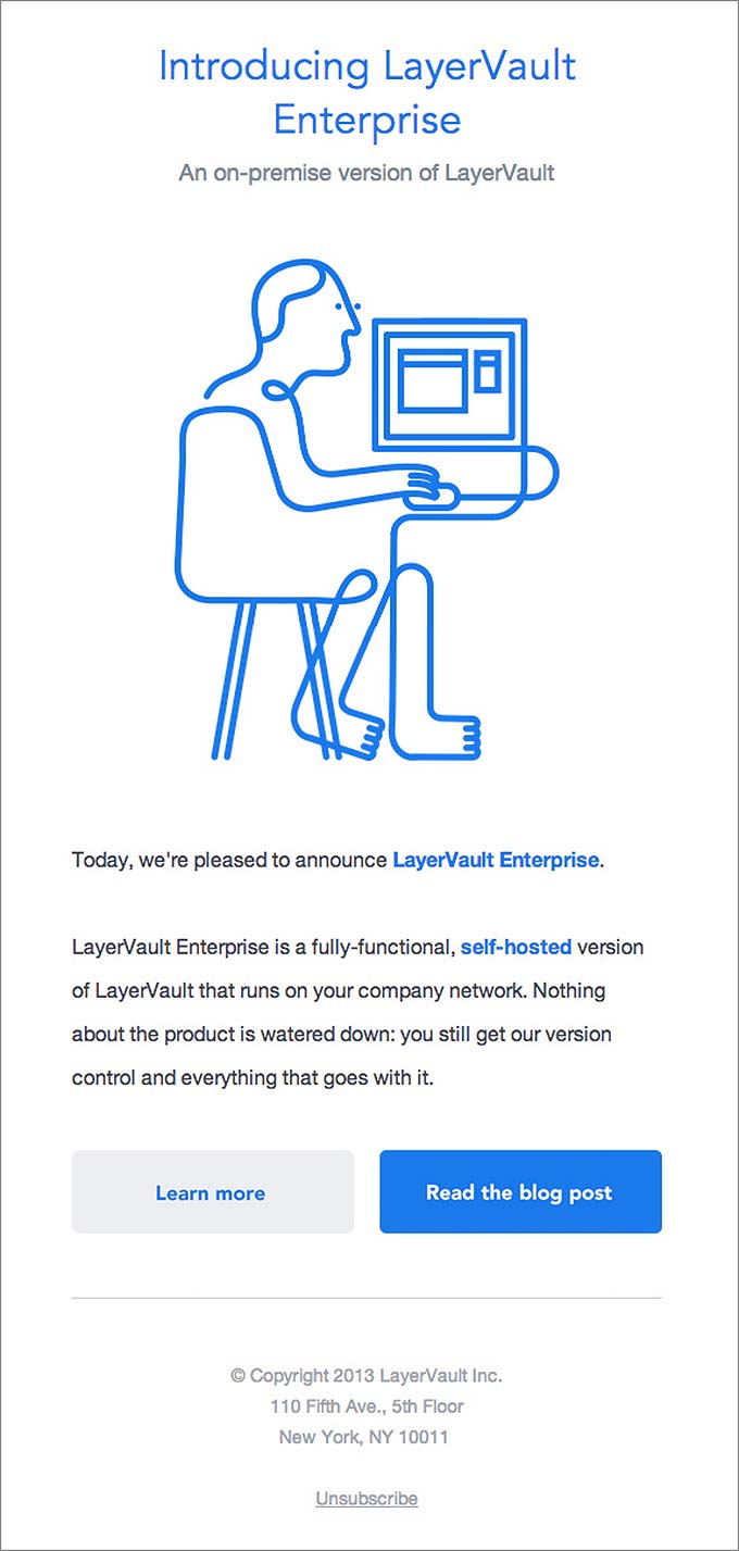Product Update Email Design from Layer Vault from LayerVault - Desktop ...