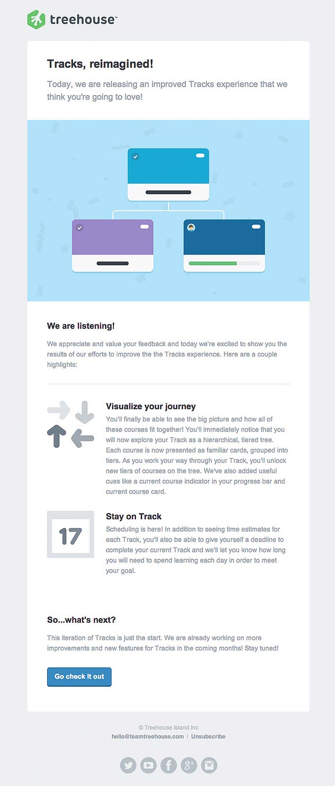 Product Update Email Design from Treehouse from Treehouse - Desktop ...