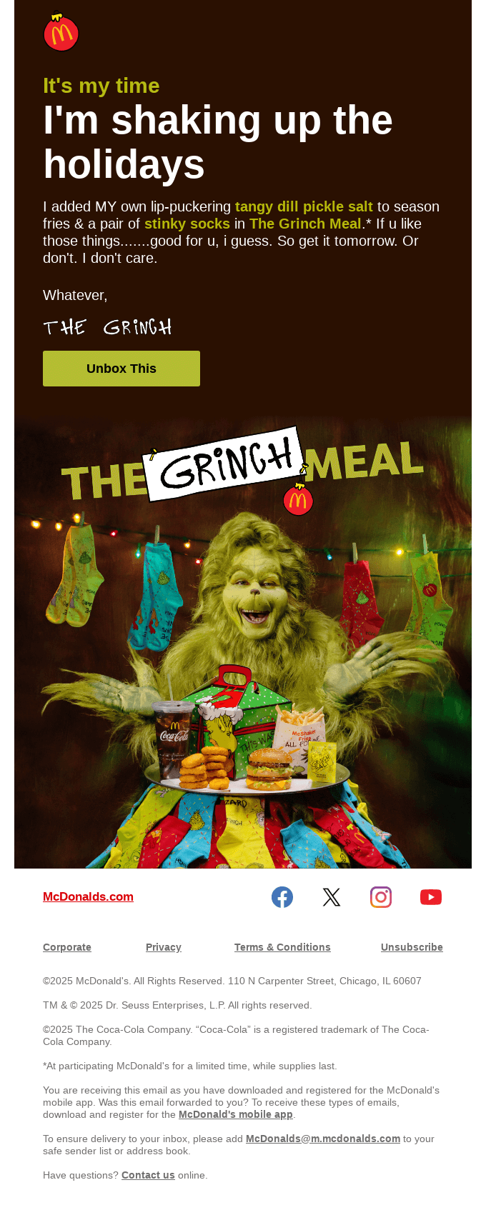 "pucker up, Whoville" - The Grinch — Info View | Really Good Emails