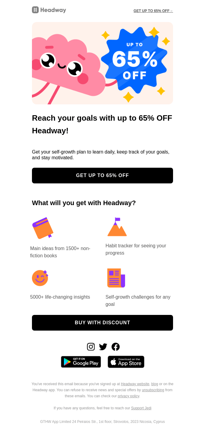 Reach all your goals with up to 65% off Headway 🤩 from Headway ...