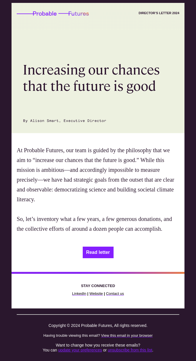 Read Alison Smart’s 2024 Director’s Letter from Probable Futures ...
