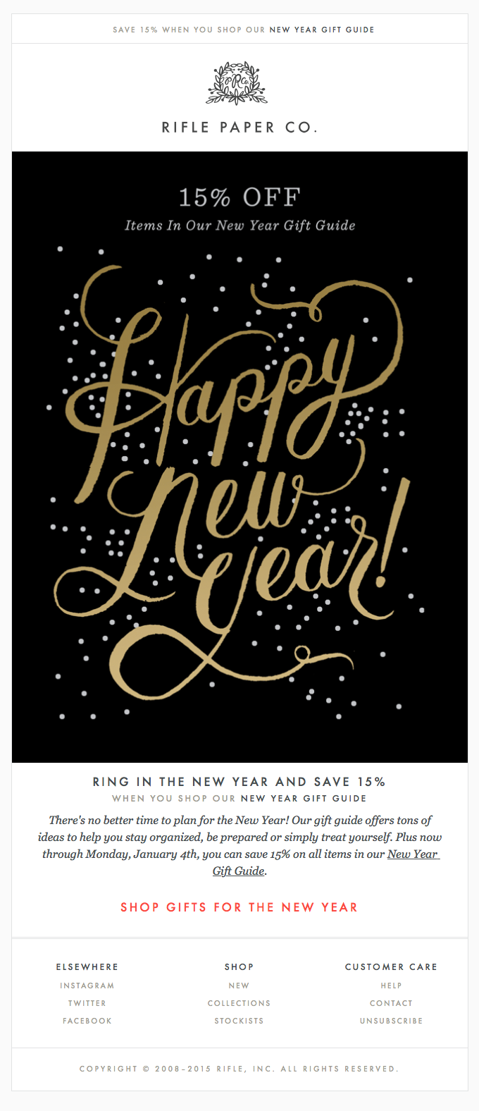 🎉 Ring In The New Year With 15% Off Our New Year Gift Guide from Rifle ...
