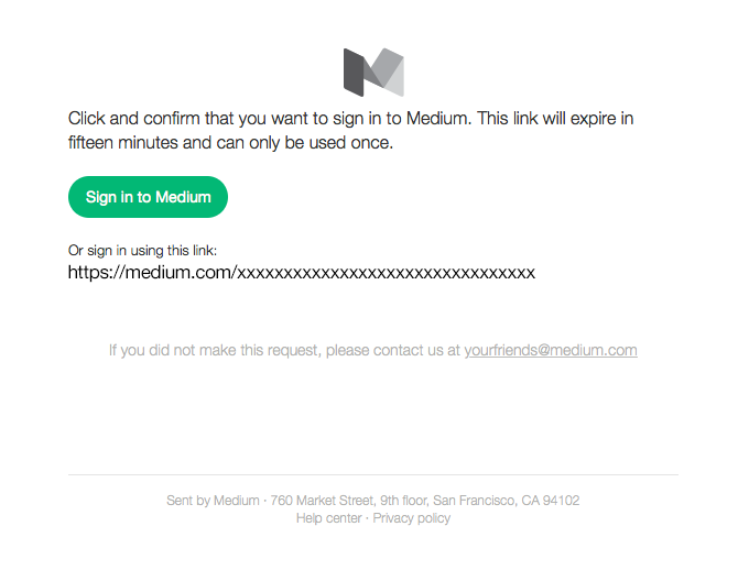 Sign in to Medium from Medium - Desktop Email View | Really Good Emails