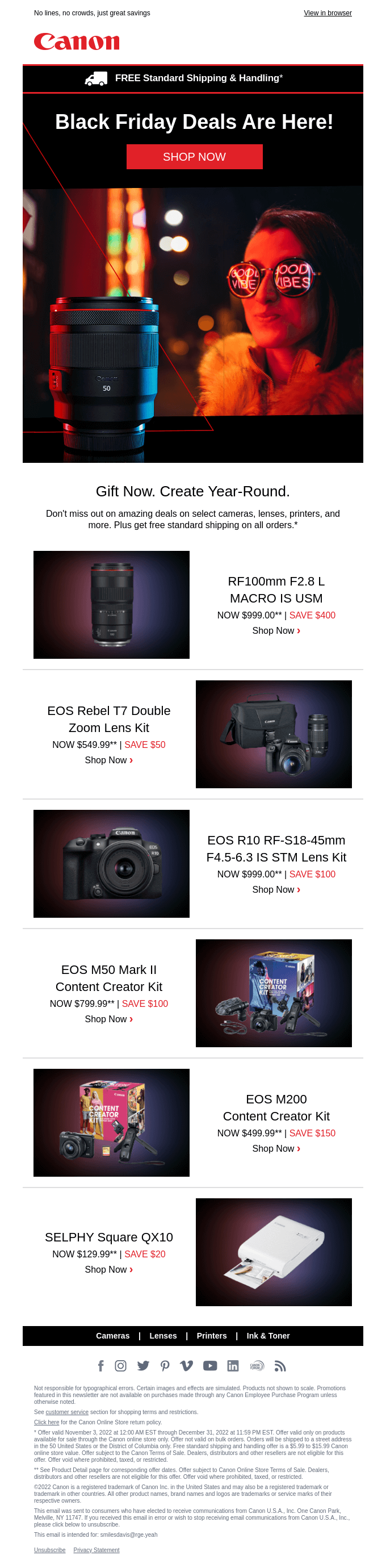 Smiles Davis, Be Thankful for Black Friday Deals from Canon - Desktop ...
