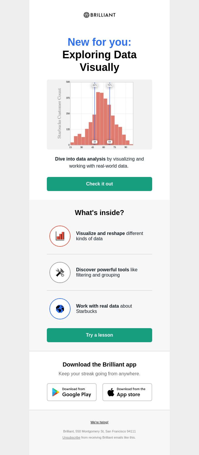 Smiles Davis, new course for you! from Brilliant - Desktop Email View ...