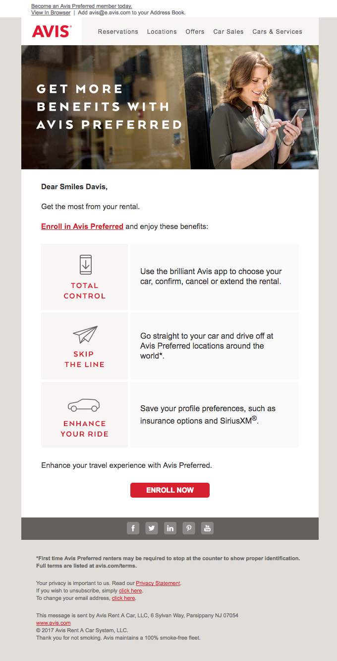 Smiles Davis, skip the counter with Avis Preferred. — Info View ...