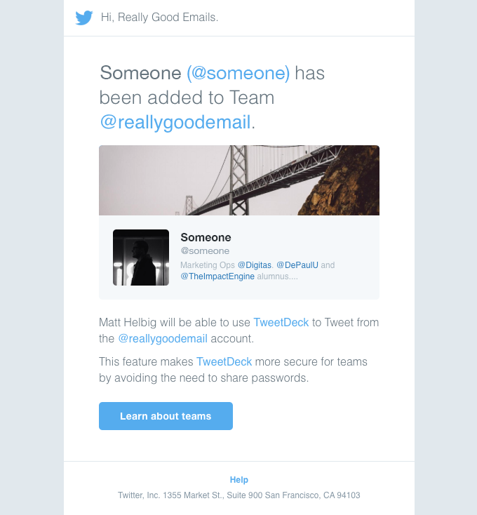 Someone can now Tweet from your @reallygoodemail account. from Twitter ...