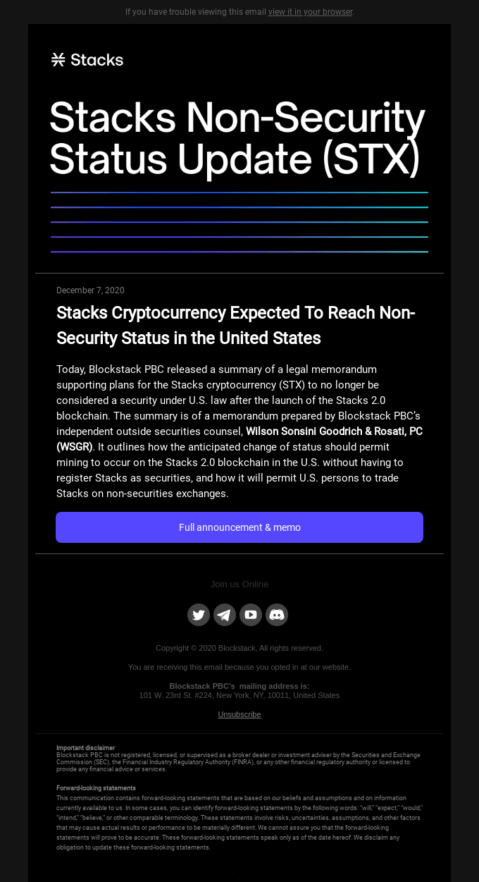 Stacks (STX) Expected To Reach Non-Security Status in the US from ...