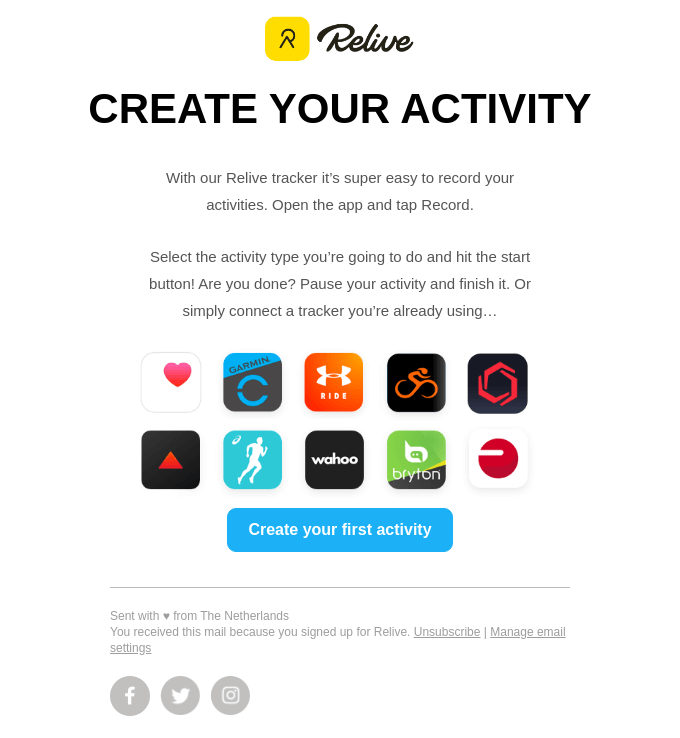 Start recording your activities from Relive - Desktop Email View ...