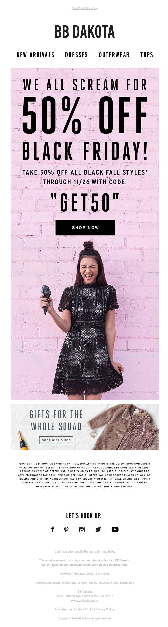 TGIBF: TAKE 50% OFF from BB Dakota - Desktop Email View | Really Good ...