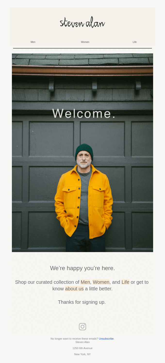 Thanks for signing up. — Info View | Really Good Emails